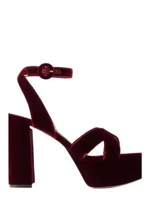 GIANVITO ROSSI Gianvito Rossi Velvet Platform Sandals With Buckle Fastening Brown
