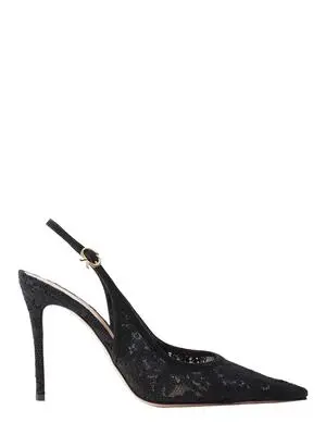 GIANVITO ROSSI Lace High Heel Slingbacks - Black
