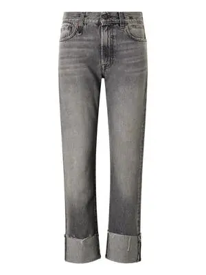 R13 Cropped Mid-rise Flared Jeans - Gray