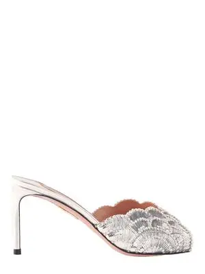 AQUAZZURA Crystal Embellished Heeled Mules - No