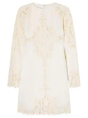 ULLA JOHNSON Ulla Johnson Broderie Anglaise Trimmed Linen Mini Dress
