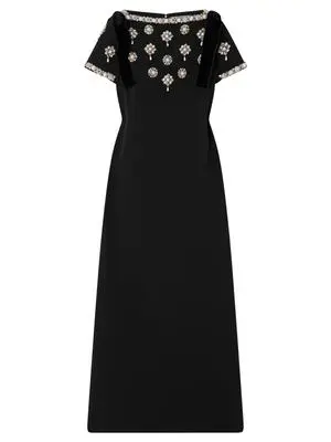 Carolina Herrera Embellished Crepe Gown - Black
