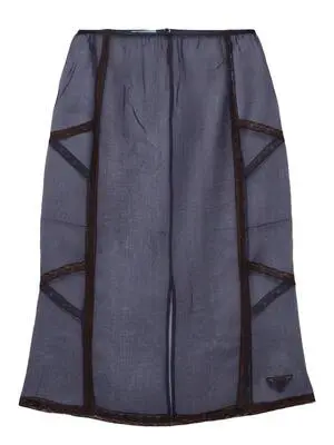 Prada Prada Organza Intarsia Underskirt Navy