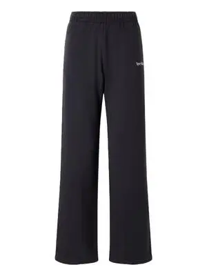 SPORTY  RICH Sporty & Rich Embroidered Cotton Wide-Leg Pants