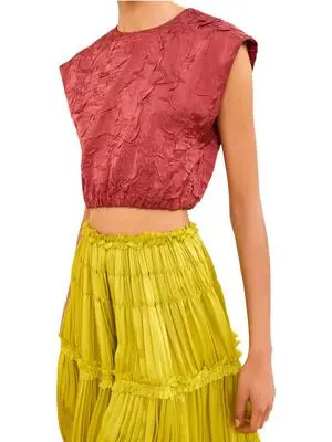 Ulla Johnson Ulla Johnson Gisella Satin Crop Top Fig Color