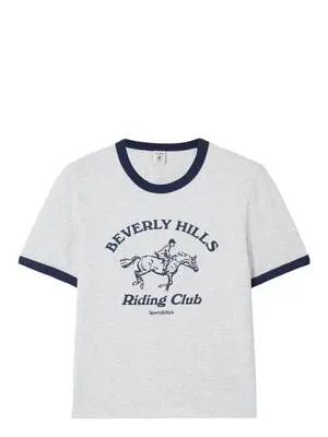 SPORTY  RICH Sporty & Rich Two-tone Printed T-shirt - White