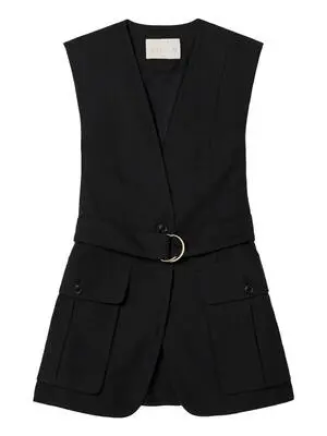 Ulla Johnson Lyocell-blend Twill Vest - Black