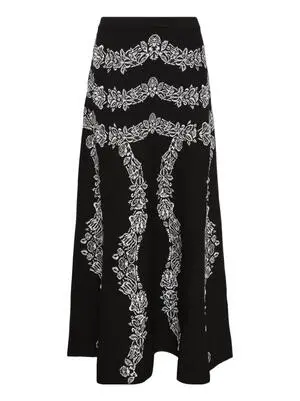 Ulla Johnson Ulla Johnson Valencia Jacquard Midi Skirt Black