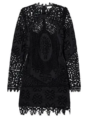 Ulla Johnson Corded Lace Trimmed Mini Dress - No