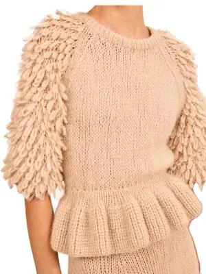ULLA JOHNSON Ulla Johnson Hand-Knitted Alpaca Crew Neck Sweater With Ring Details