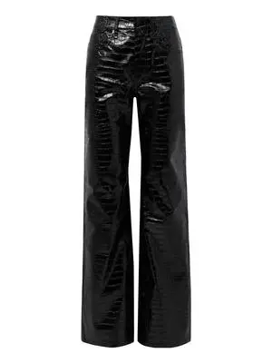 THE FRANKIE SHOP The Frankie Shop Croc-Effect Faux Leather Straight-Leg Trousers