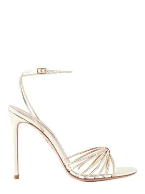 AQUAZZURA Aquazzura Anima 105 Mirrored Metallic Leather Sandals