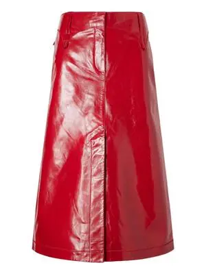 Tory Burch Leather Skirt - Red
