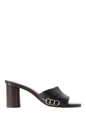J.W.ANDERSON Leather Mules With Whipstitching And Block Heels - Black