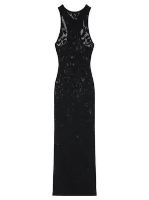Givenchy Midi Dress In Knitted Floral Lace - Black