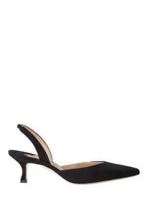 Manolo Blahnik Manolo Blahnik Carolyne 50 Suede Slingback Pumps Black
