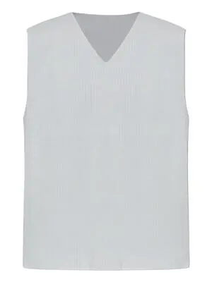 Issey Miyake Homme Plisse Issey Miyake V-Neck Pleated Vest Grey