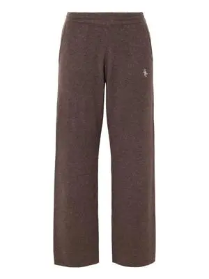 SPORTY  RICH Sporty & Rich Embroidered Cashmere And Wool Blend Trousers