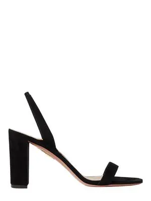 AQUAZZURA Suede Slingback Sandals With Block Heel - Black