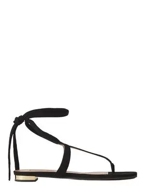 AQUAZZURA Aquazzura Suede Strappy Sandals With Metallic Block Heel No