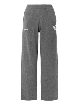 SPORTY  RICH Embroidered Cashmere And Wool Blend Sweatpants