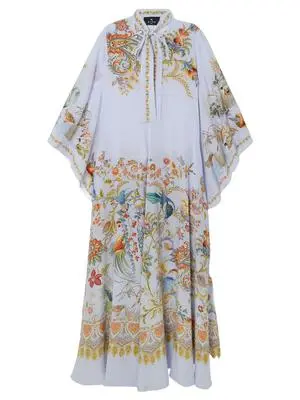 Etro Printed Silk Maxi Dress - Gray