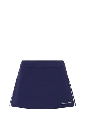 SPORTY  RICH Sporty & Rich Striped Jersey Tennis Mini Skirt - No