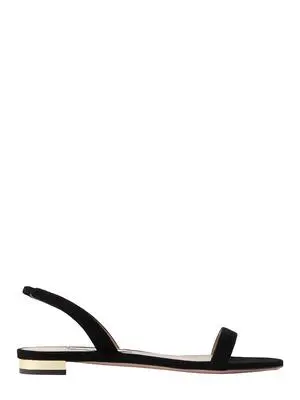 AQUAZZURA Suede Singlestrap Sandals - Black