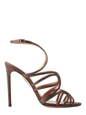 AQUAZZURA Strappy Raffia Sandals - Brown