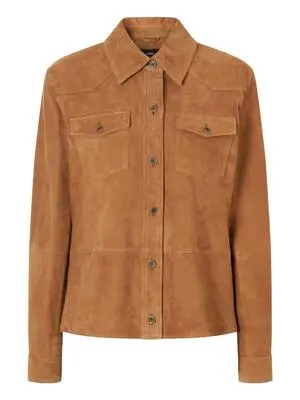 ARMA Suede Collared Jacket - Brown
