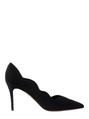 AQUAZZURA Scalloped Suede Pumps - Black