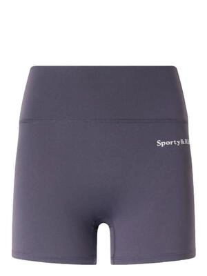 SPORTY  RICH Sporty & Rich Print Stretch-jersey High-rise Tennis Shorts - Grey