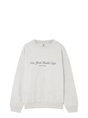 SPORTY  RICH Sporty & Rich Crewneck Sweatshirt With Lettering - Grey