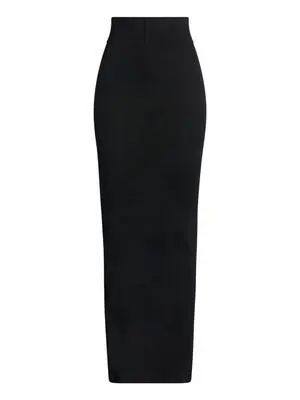 Rick Owens Midi Skirt With Side Slit - Black