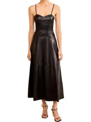 Ulla Johnson Midi-length Leather Dress - Black