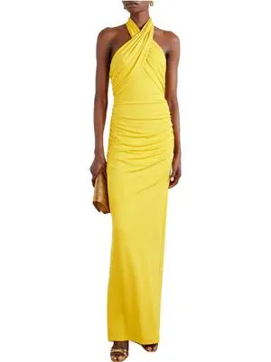 Carolina Herrera Halterneck Gown - Yellow