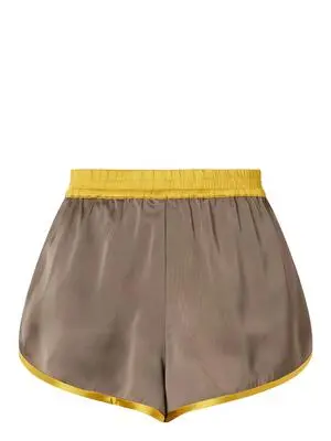 Staud Staud Aero Satin Shorts Brown