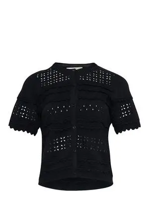 Ulla Johnson Adriana Eyelet Knit Cardigan - Black