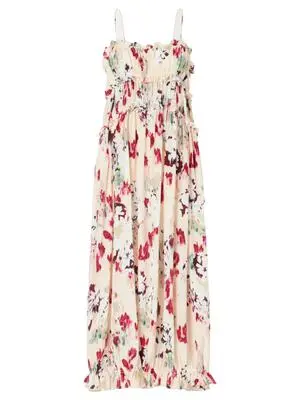 Ulla Johnson Floral-print Ruched Silk Maxi Dress - No