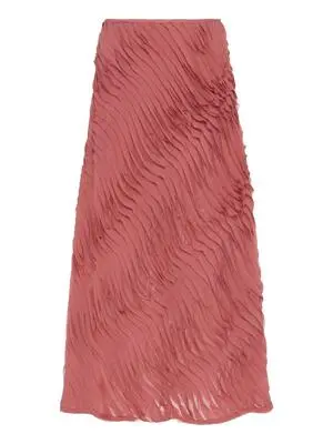 Ulla Johnson Ulla Johnson Patchwork Midi Skirt Chestnut