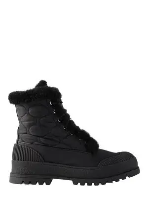 AQUAZZURA Quilted Nylon And Leather Ankle Boots - No