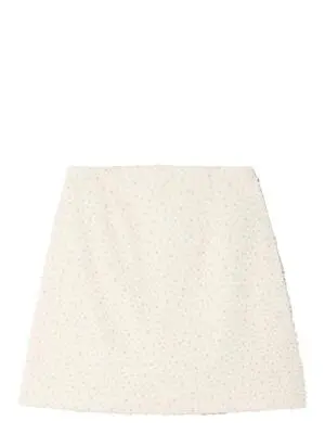 Carolina Herrera Embellished Wool-blend Crepe Mini Skirt - White