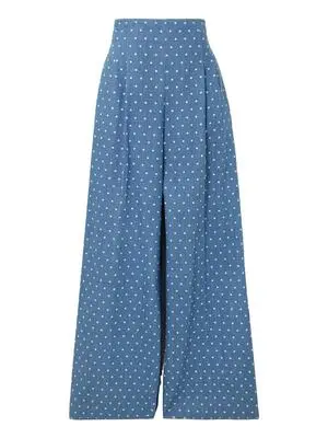 CAROLINA HERRERA Carolina Herrera Marisol Polka-Dot Pleated Wide-Leg Jeans