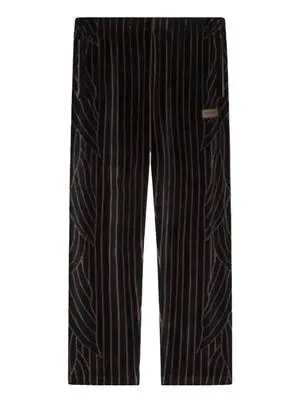 Kenzo Leaf Stripe' Trackpants In Velvet - Black
