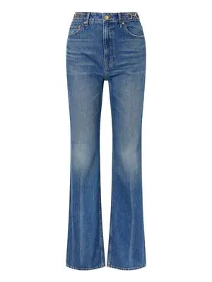 Ulla Johnson Colette Embellished High-rise Straight-leg Jeans - Blue