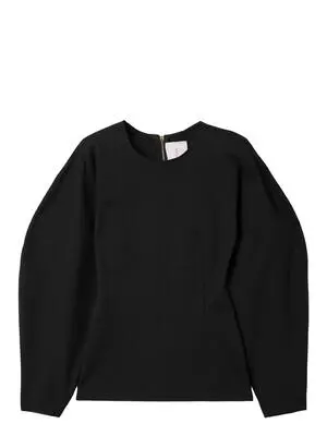 Carolina Herrera Arc Round Neck Top - Black