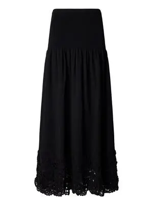 Ulla Johnson Crochet Trim Midi Skirt - No