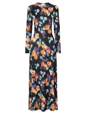 Ulla Johnson Floral-print Jersey Maxi Dress - Black