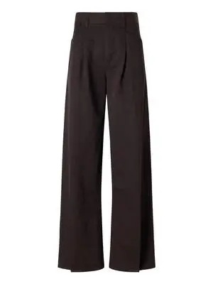 Citizens Of Humanity High-waisted Wide-leg Pleated Trousers - Brown
