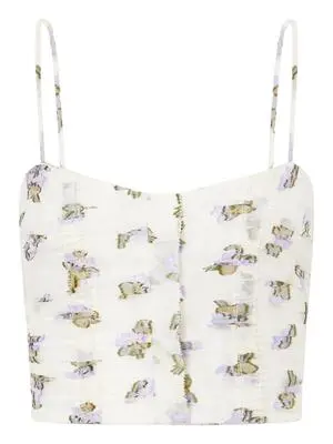 Ulla Johnson Ulla Johnson Fil Coupé-Trimmed Mulberry Silk-Blend Organza Bustier Top No